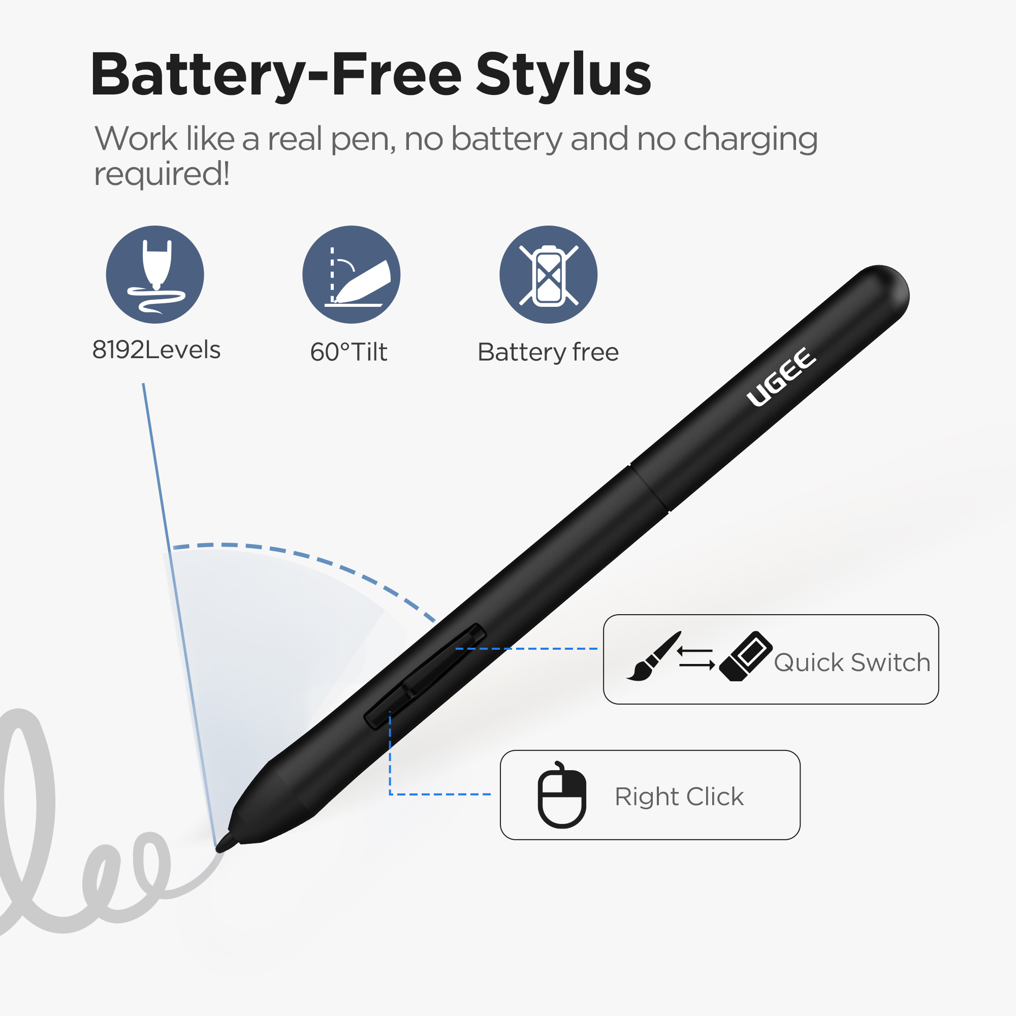 Ugee S640 Graphic Drawing Tablet With Battery-Free Pen | Shopee Malaysia