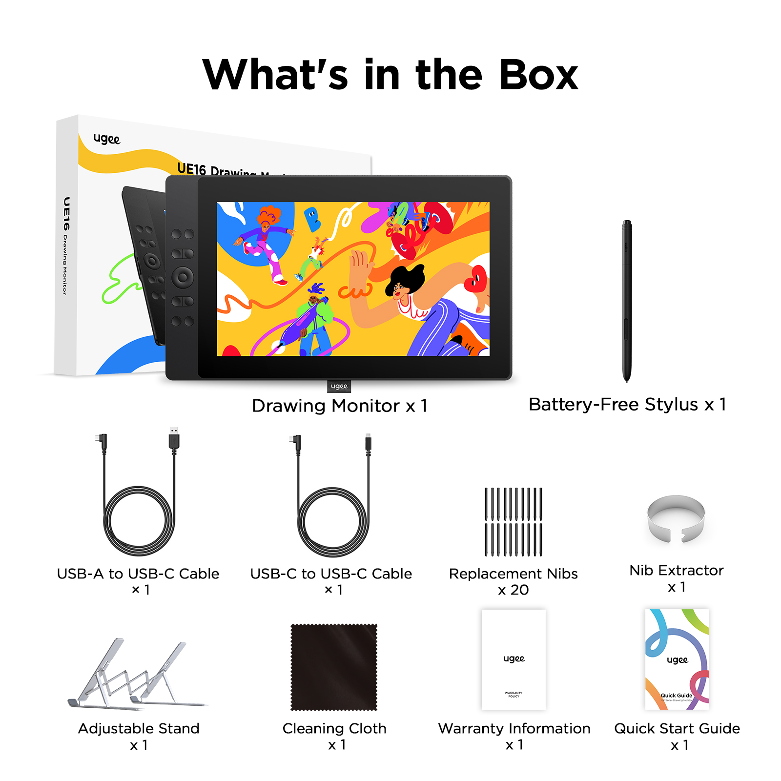 Ugee UE16 Drawing Monitor With A Adjustable Stand (15.4") | Shopee Malaysia