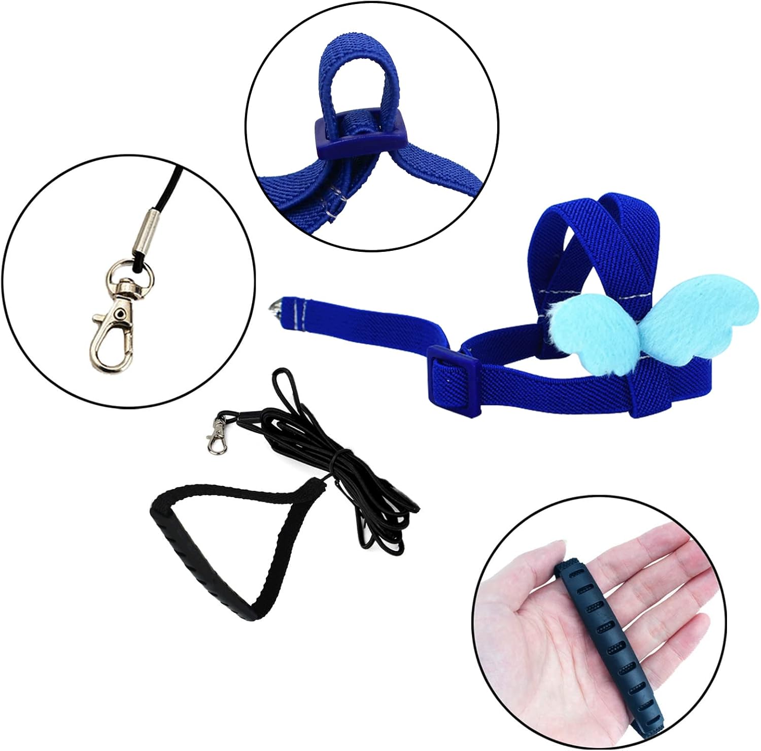 Adjustable parrot strap with cute wings, anti bite training strap ...
