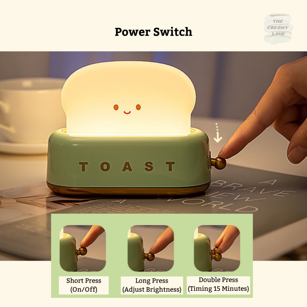 Toast Light 3W Mini Table Lamp Dimmable Adjustable Light Energy Saving ...