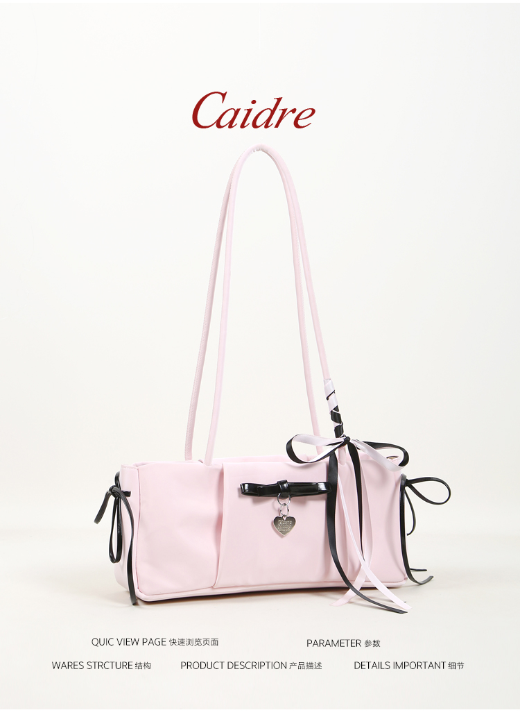 Caidre Bow One-Shoulder Female Baguette Bag | Shopee Malaysia