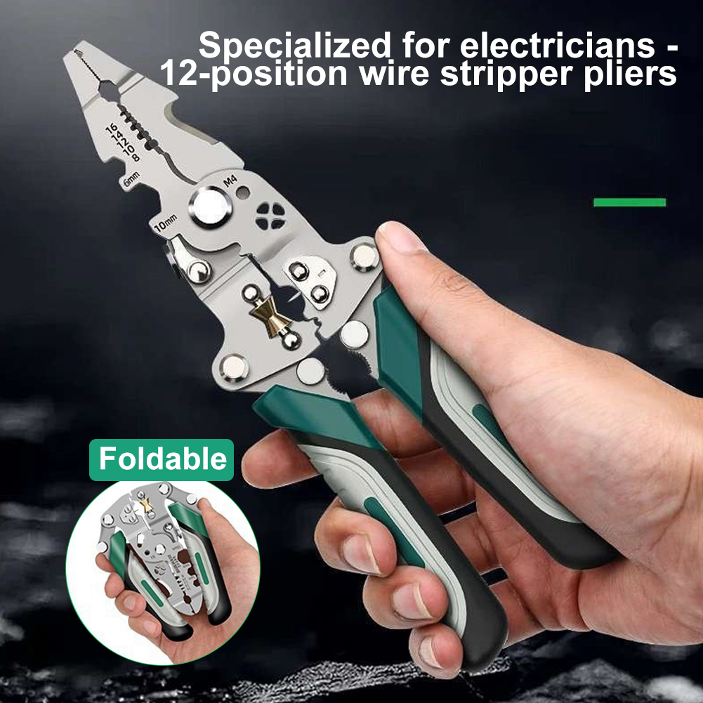 18 In 1 Foldable Pliers Wire Stripper Heavy Duty Multifunctional ...