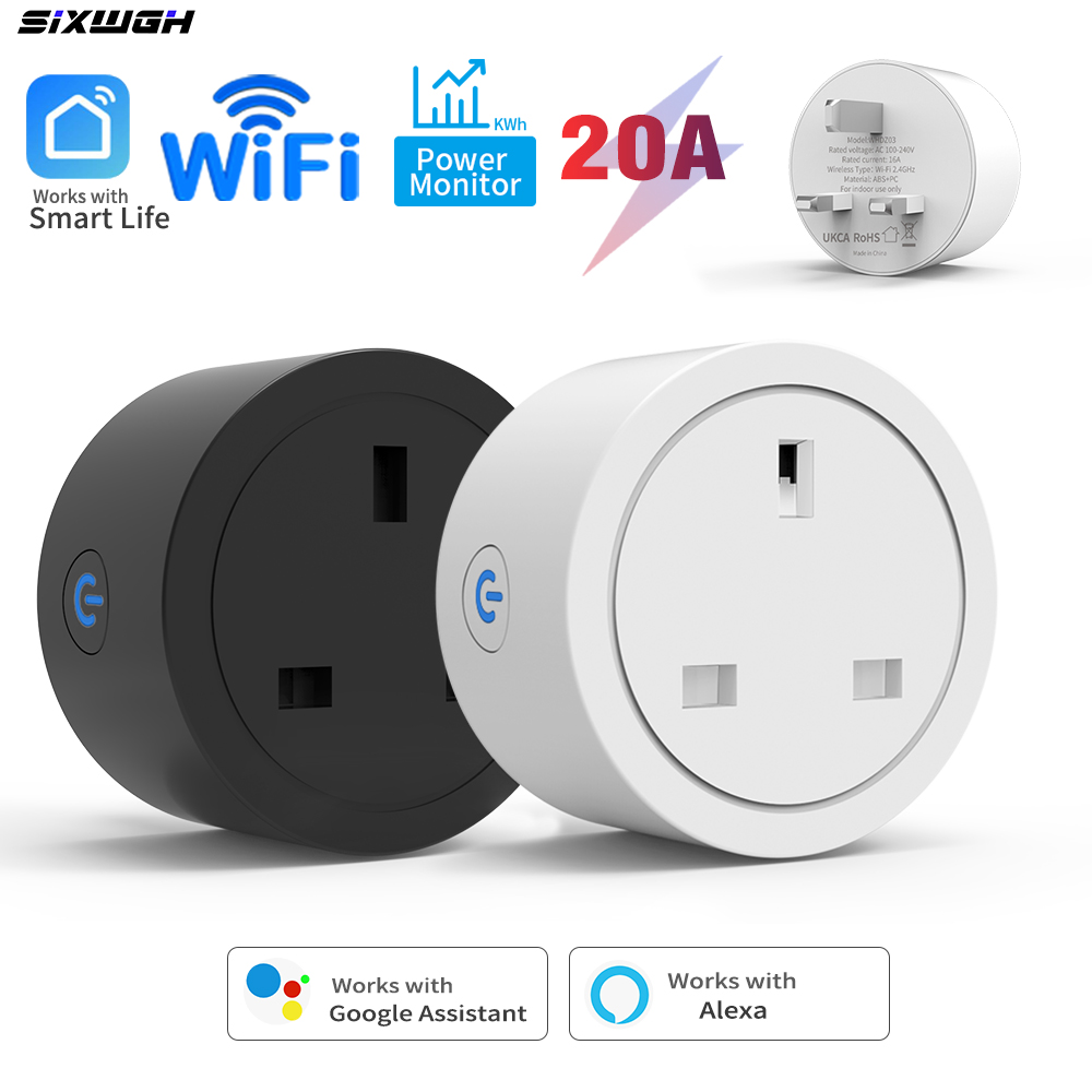 Wifi Smart Switch UK Plug 16A Energy Metering Timer App Control for ...
