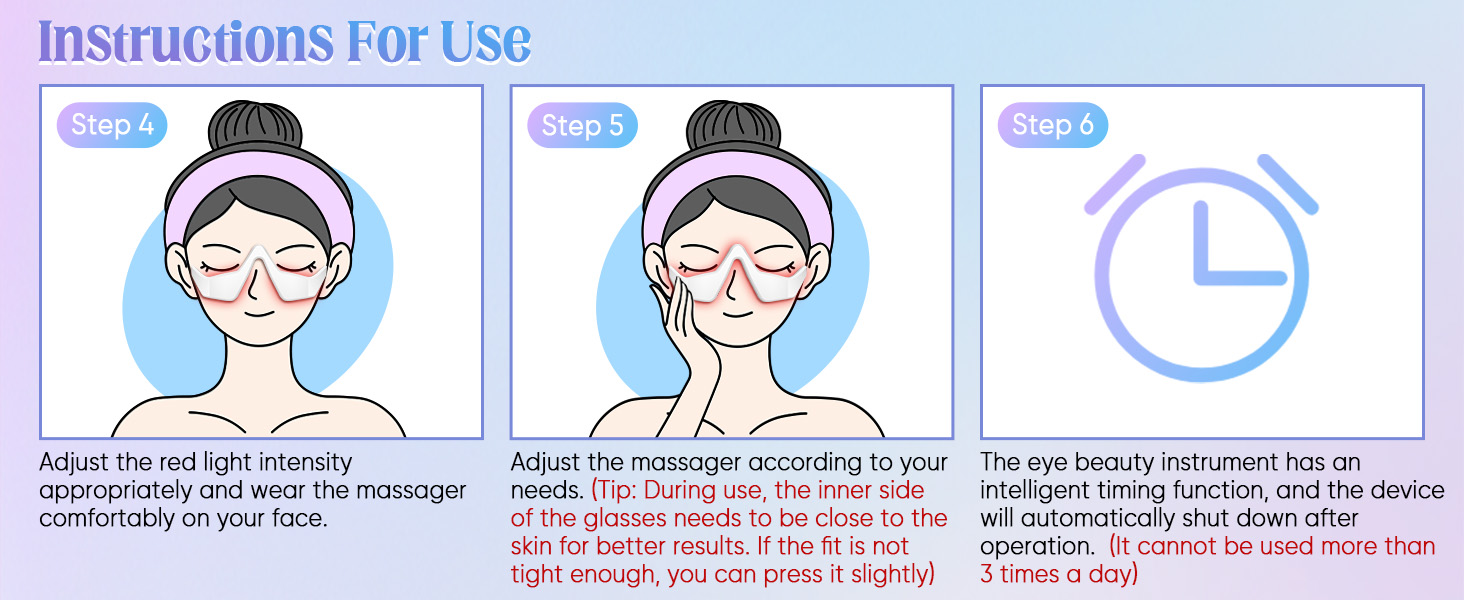 Under-Eye Light Therapy Device, Beauty Device with Eye Massage for ...