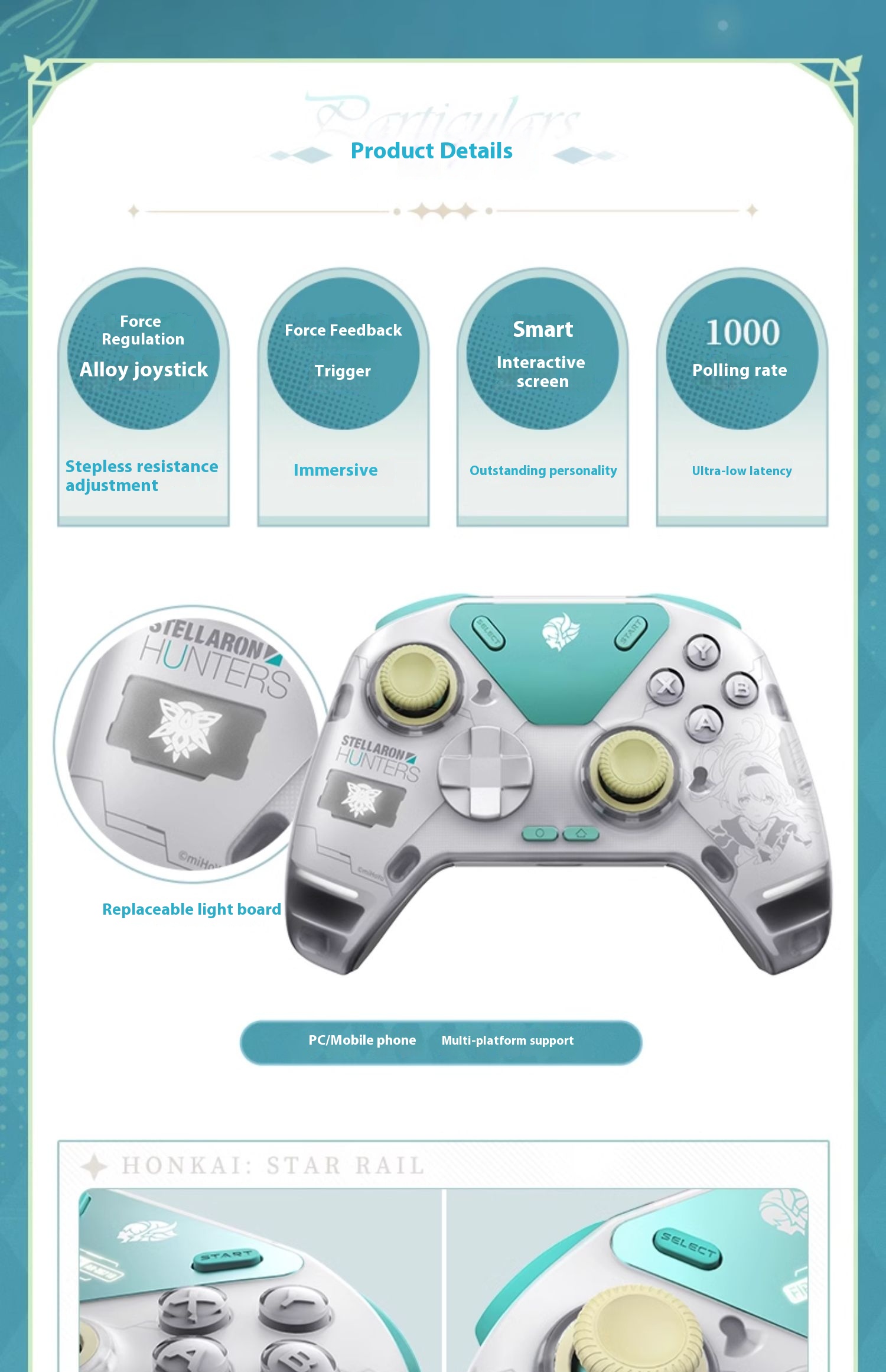 【MiHoYo/HonKai: Star Rail】 Force Feedback Elite Controller | Shopee ...