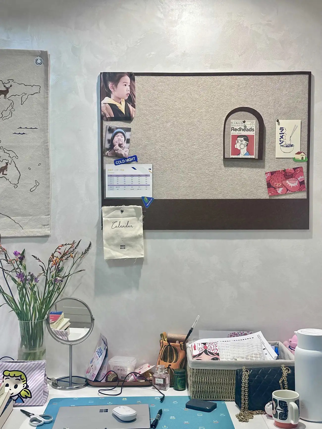 Decorative Bulletin Board Felt Photo Wall Pin Board Memo Board Home ...