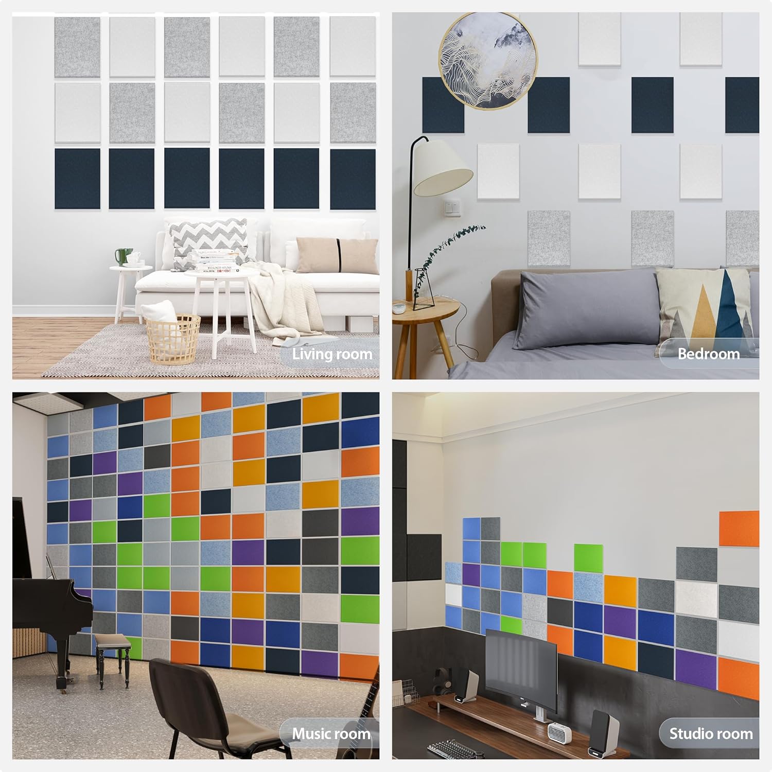 Soundproof Acoustic Panels Self-Adhesive 30*40cm Studio Sound Proof Wall Panels Acoustic ...