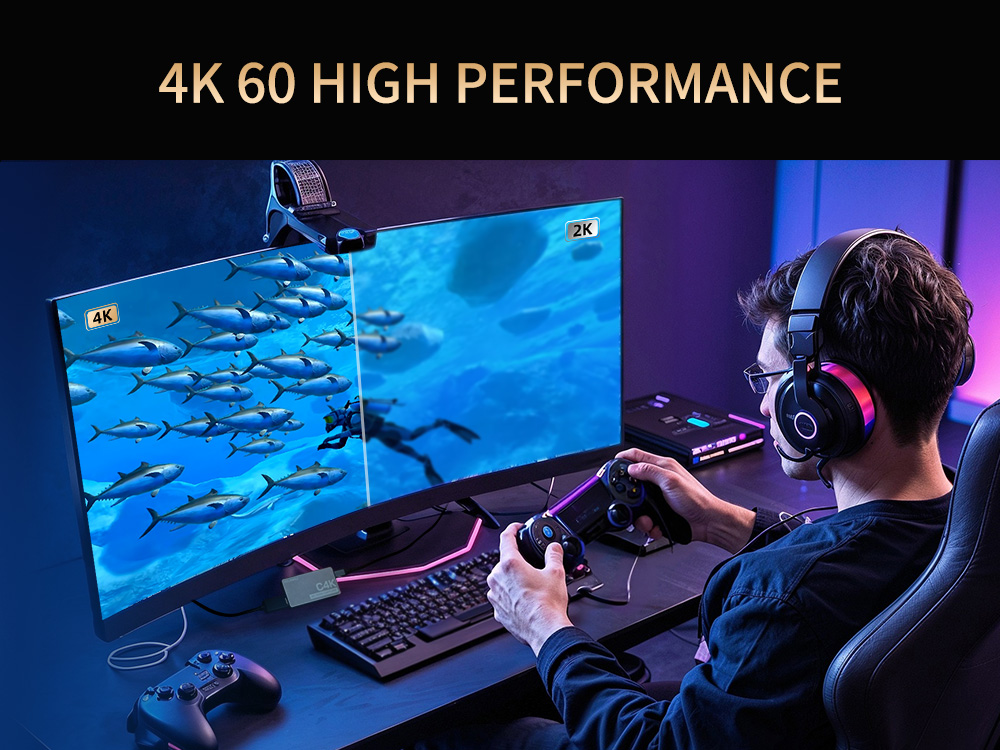 FEELWORLD C4K HDMI Video Capture Card with 4K60 Support VRR Plug and ...