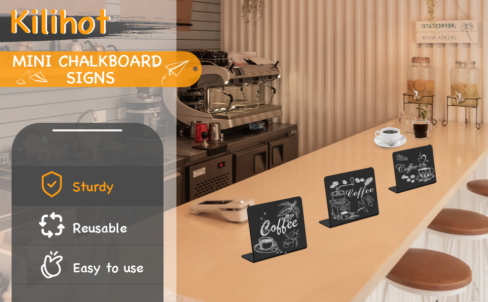 10PCS Mini Blackboard Price Tag Stand Rewrite Small Blackboard Plastic ...