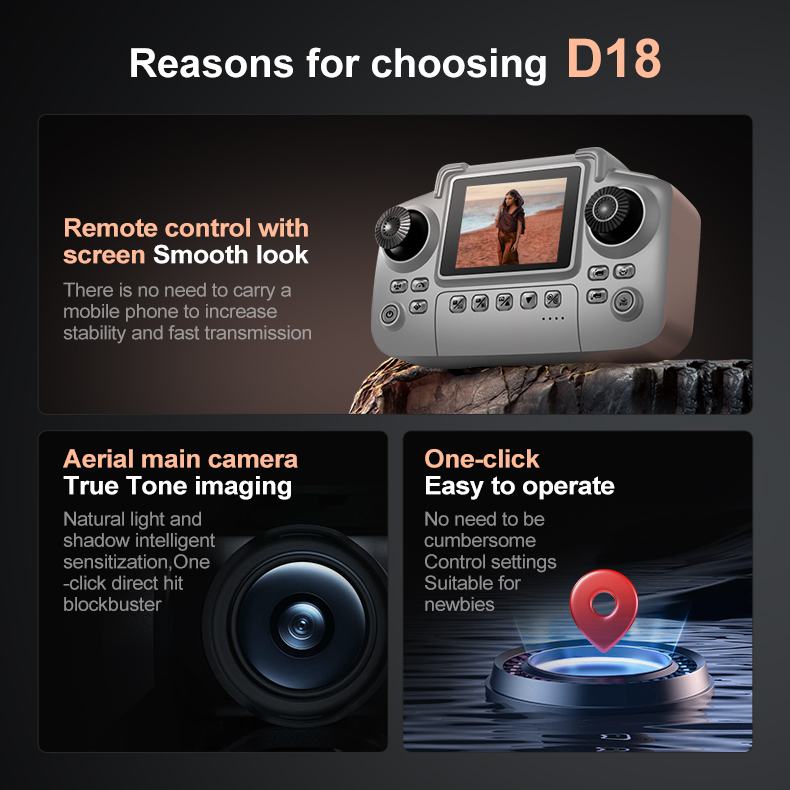 D18 brushless drone screen control, automatic obstacle avoidance, high ...