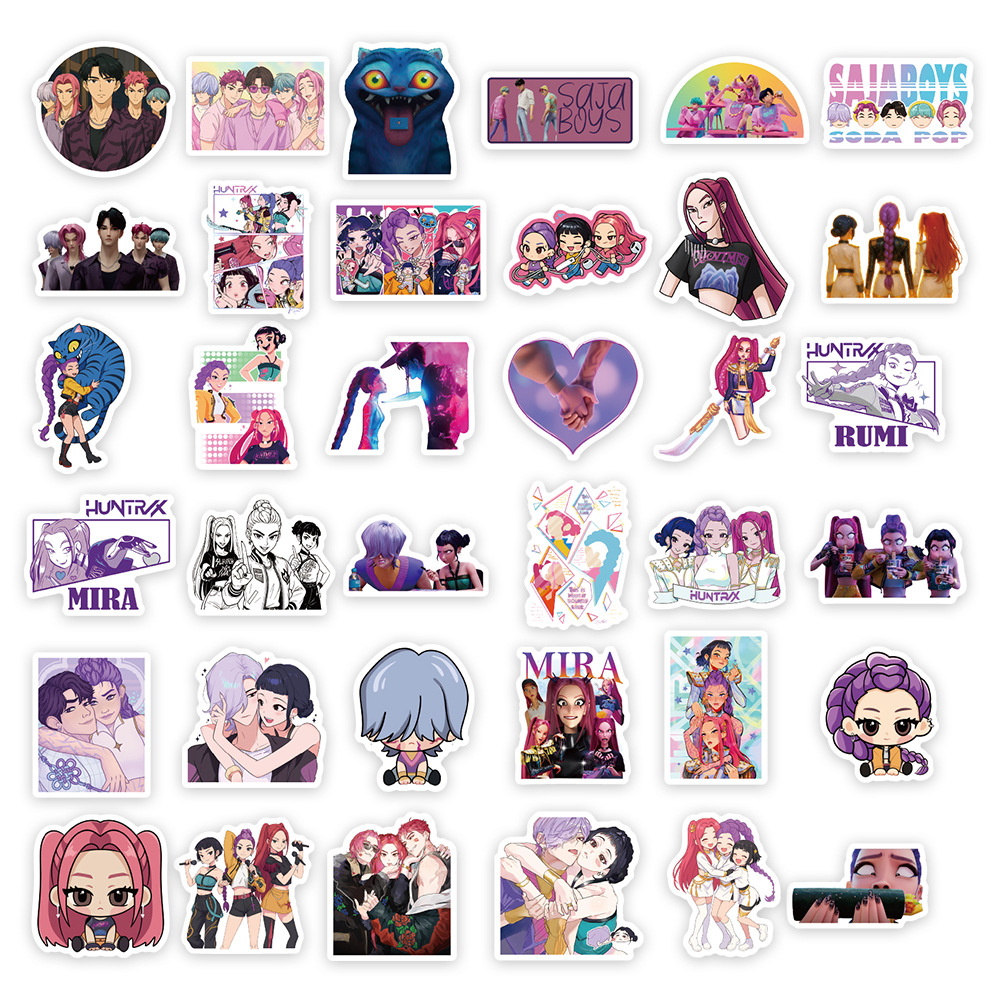 75pcs Anime K-Pop Demon Hunters Stickers DIY Scrapbooking Phone Luggage ...