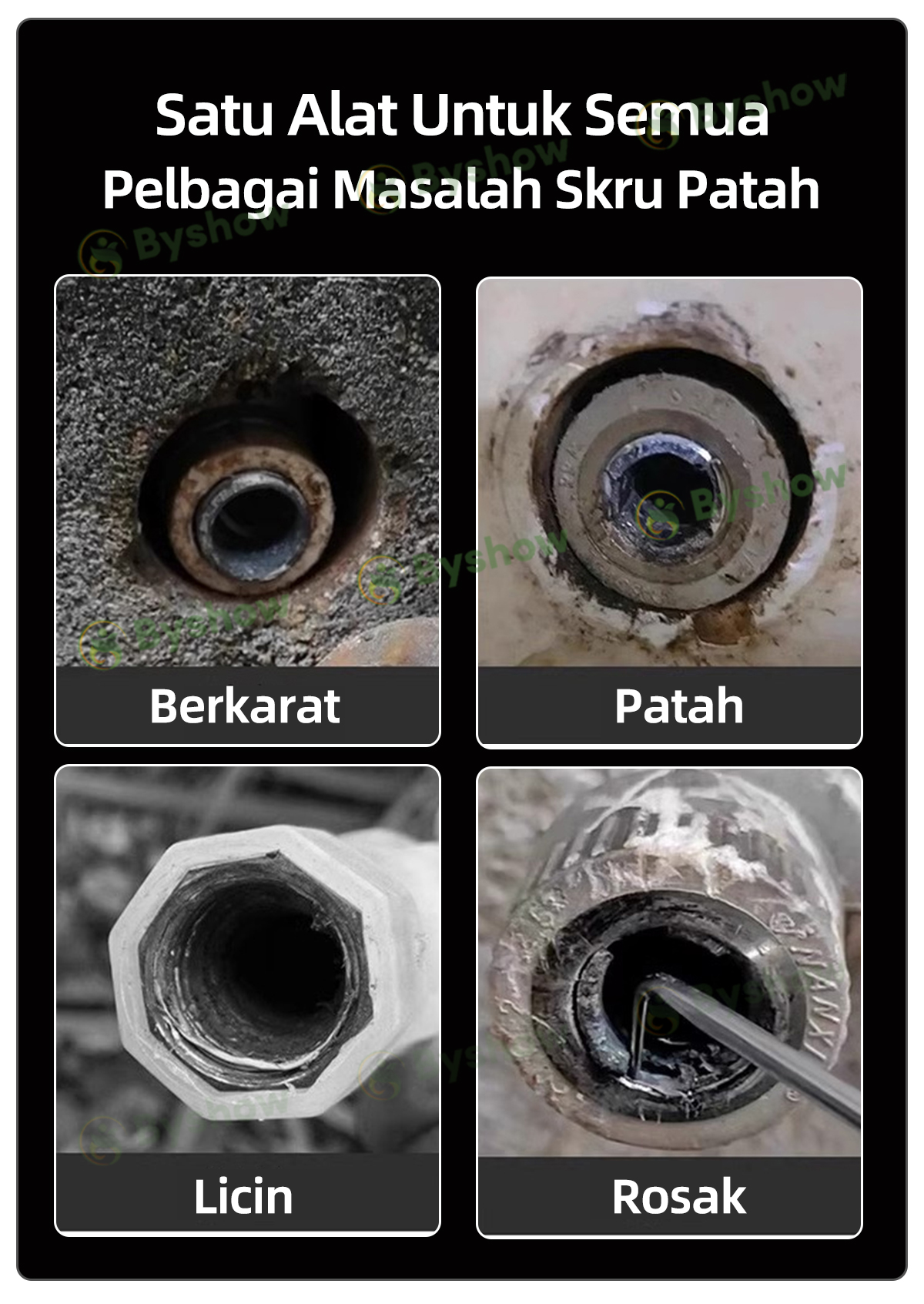 Byshow Alat Pembuang pembuka alat buka Paip nut Patah 1/2"3/4 ...