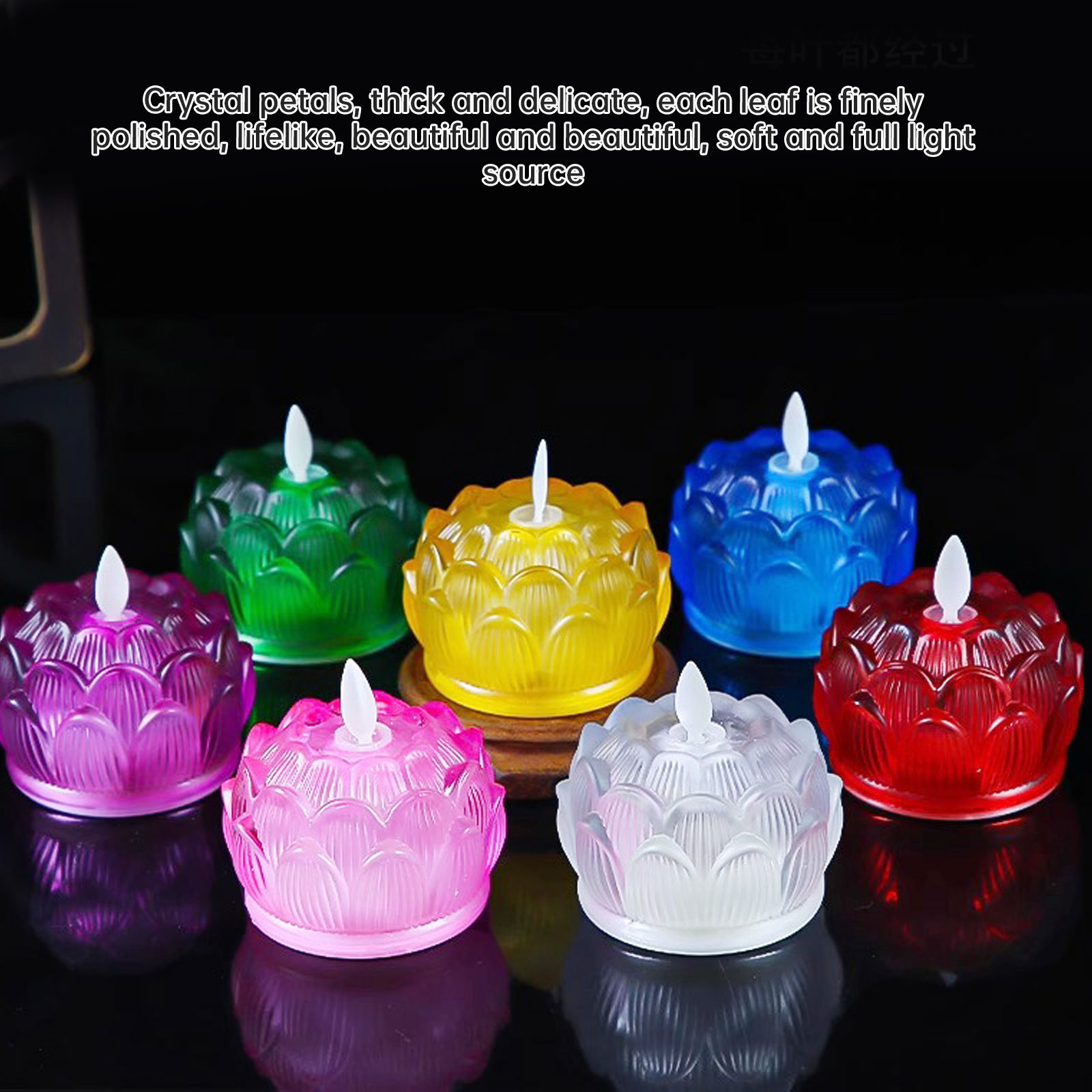 [Local delivery] Led Crystal Glazed Lamp Lotus Flower Candle Lamp For ...