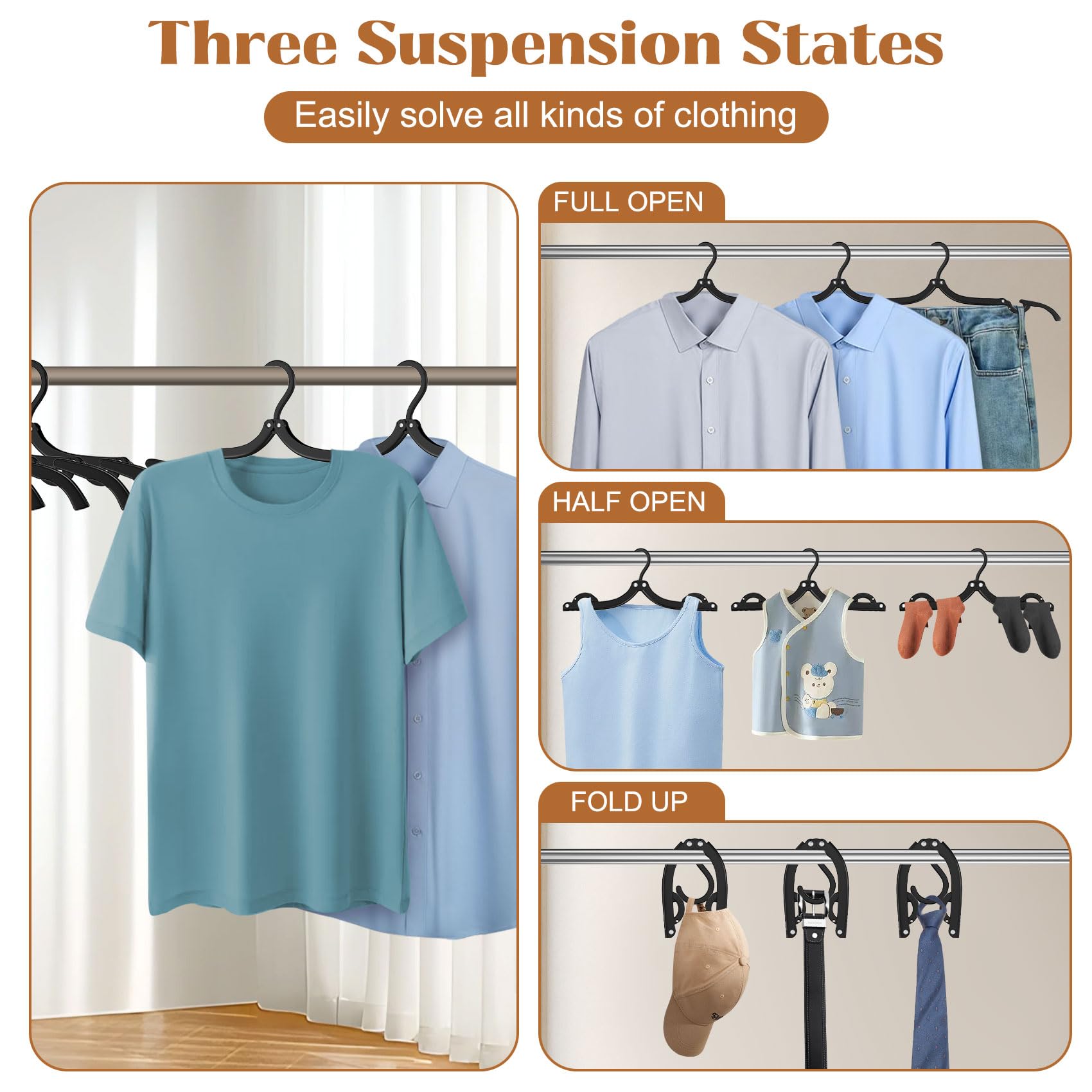 5/10pcs Portable Folding Travel Clothes Hangers Collapsible Hangers ...