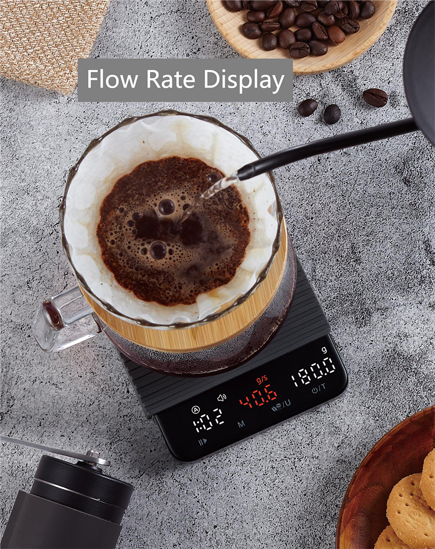 CAMRY Small Digital Coffee Scale with Timer 2kg/0.1g Rechargeable Drip ...