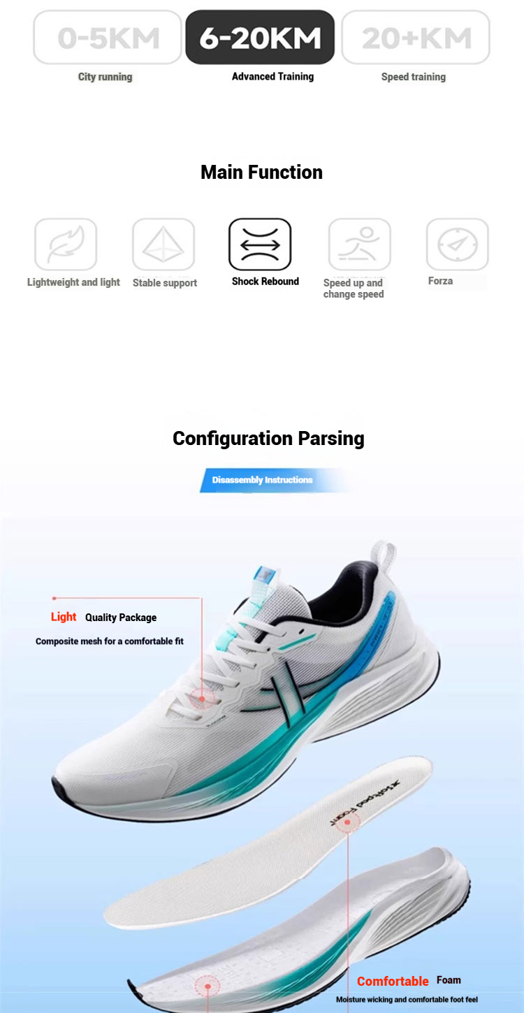 【XTEP】FiveSpeed ET | Entry-level 0-5km Easy Running Shoes Low Threshold ...