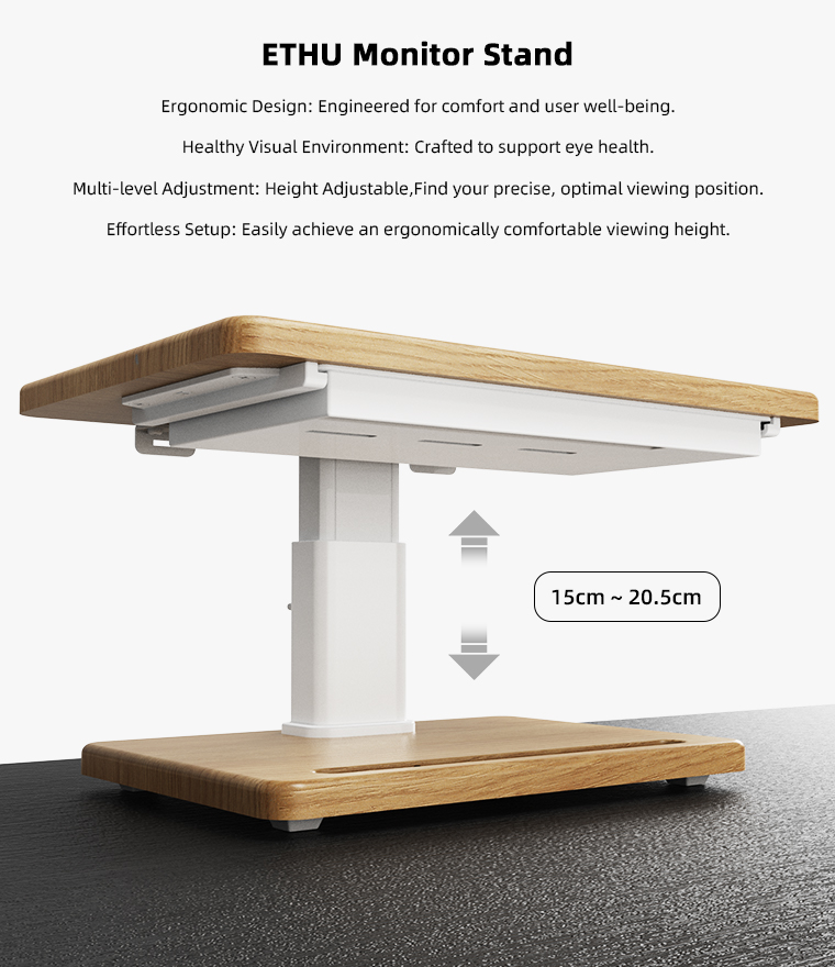 ETHU Monitor Stand with Storage Drawer, Infinitely Adjustable Ergonomic ...