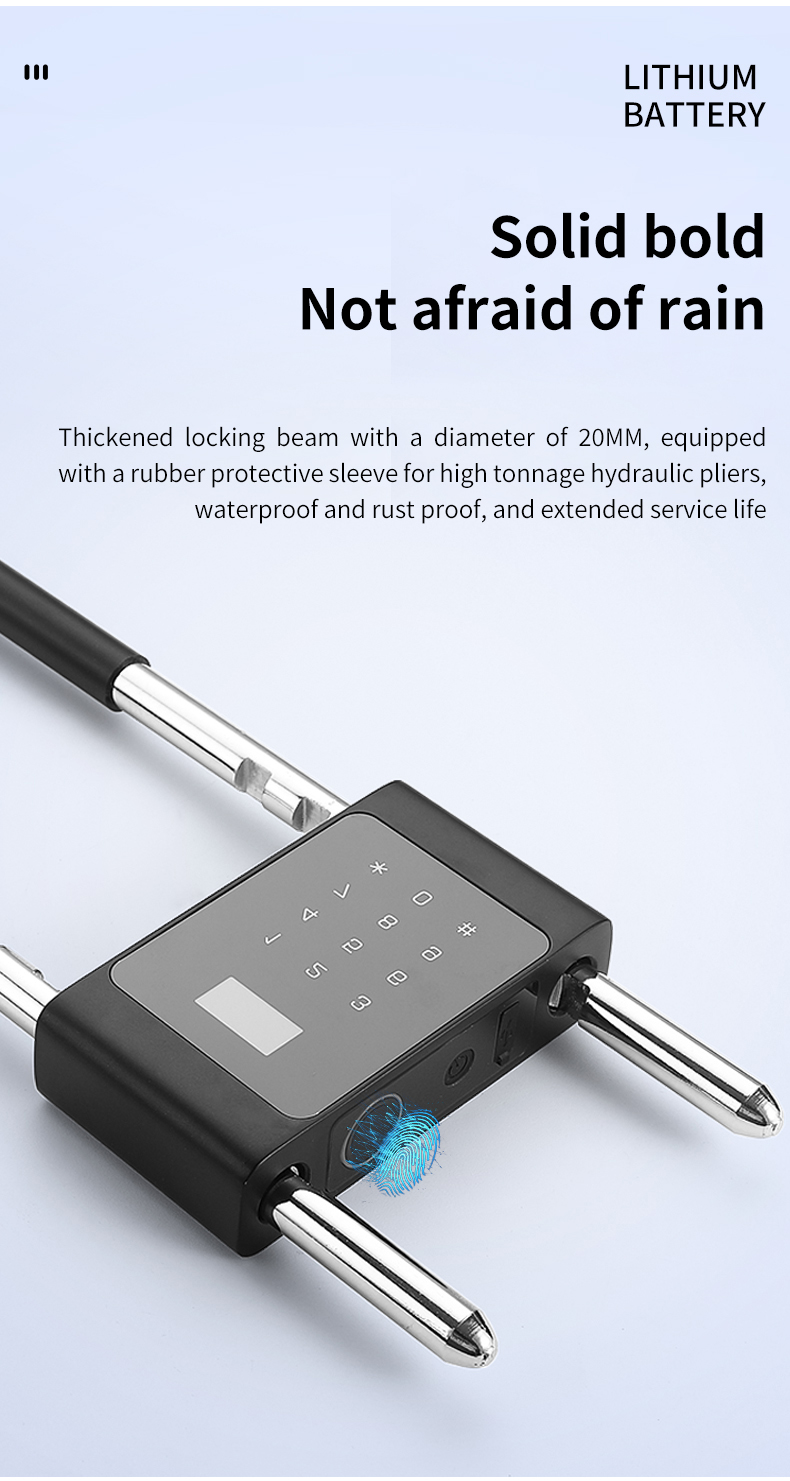 U Shape Fingerprint Glass Door Lock Smart Biometric Keyless Digital ...