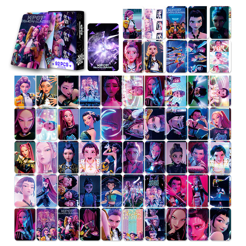 Photocard KPop Demon Hunters Keychain,Saja Boys Derpy Tiger HUNTR/X Lomocard With Stickers ...