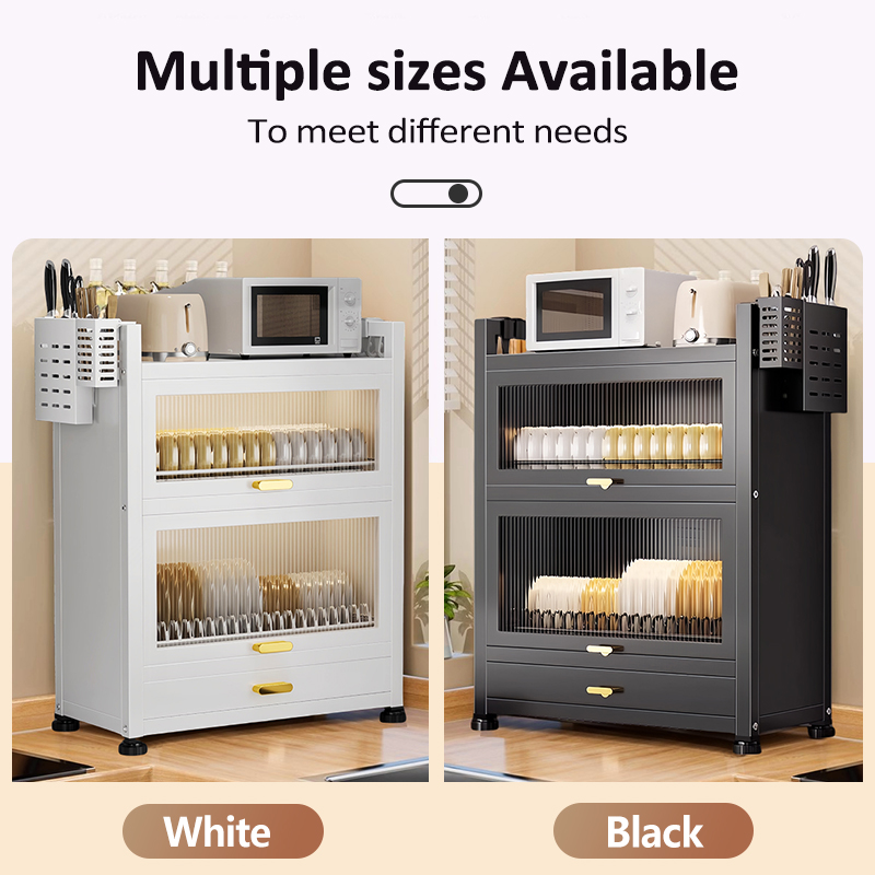 Cambond Dust-proof Kitchen Dish Drying Rack with Drawer 2/3 Tiers Kitchen Dish Rack Rak Pinggan ...