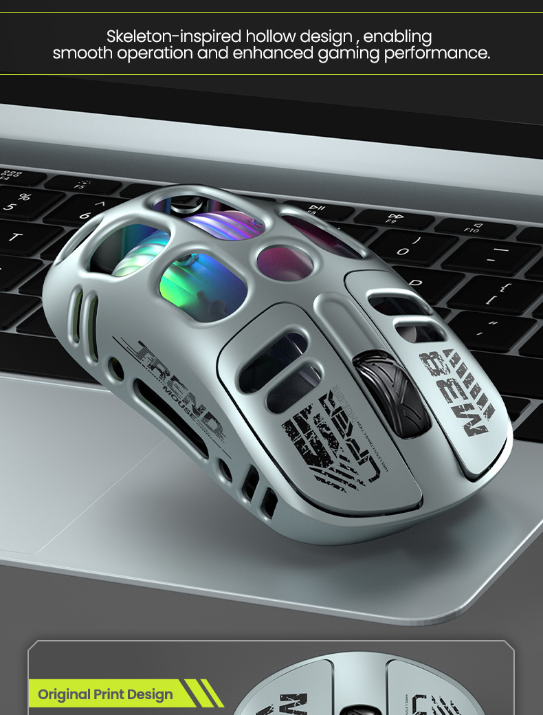 BlueWow M38 Lightweight Wireless Gaming Mouse Dual Mode Bluetooth 2.4G ...