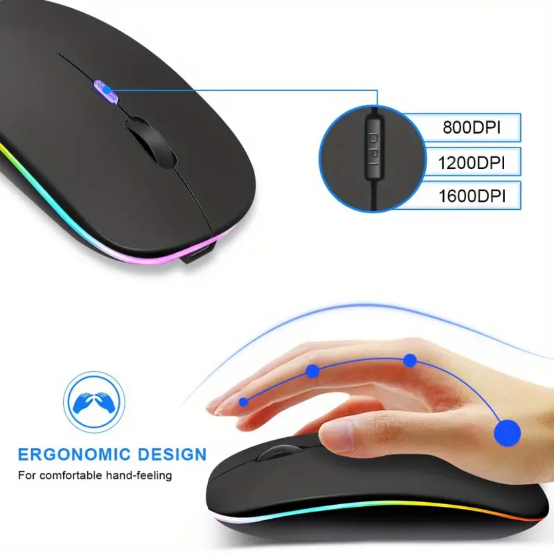Silent Mouse Wireless Dual Mode Ergonomic 2.4G Bluetooth5.0 ...