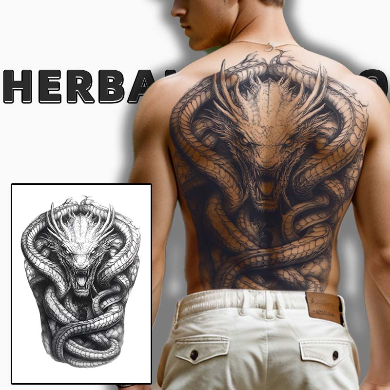 Dragon Herbal Temporary Tattoo Stickers, waterproof and long-lasting ...