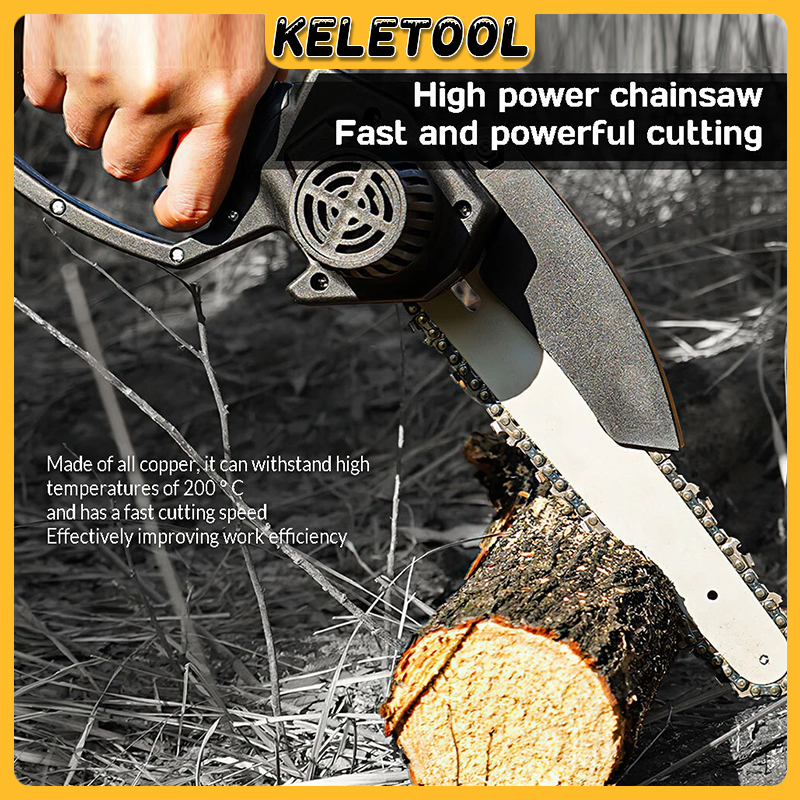 Mini Chainsaw 8-Inch Electric Chainsaw Cordless Brushless Portable ...