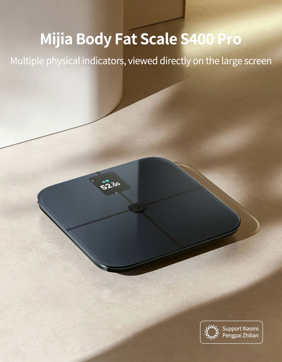 Mijia S400 Pro Smart Body Fat Scale 3.5" TFT Color Display 25+ Body ...