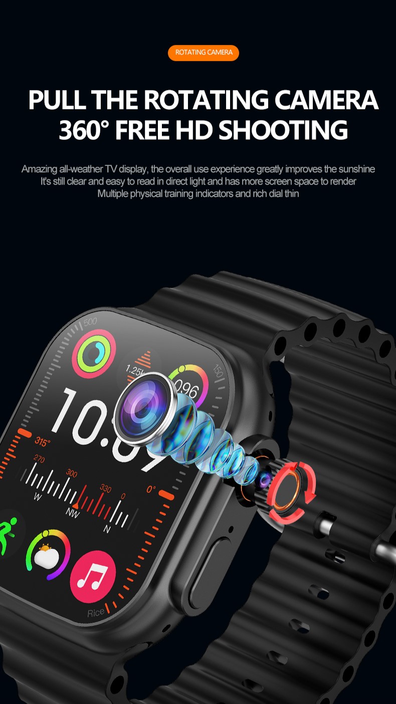 S10 Ultra S9 Ultra Smart Watch with SIM slot WiFi GS37 ultra 4G Dual Camera Video Call GPS ...