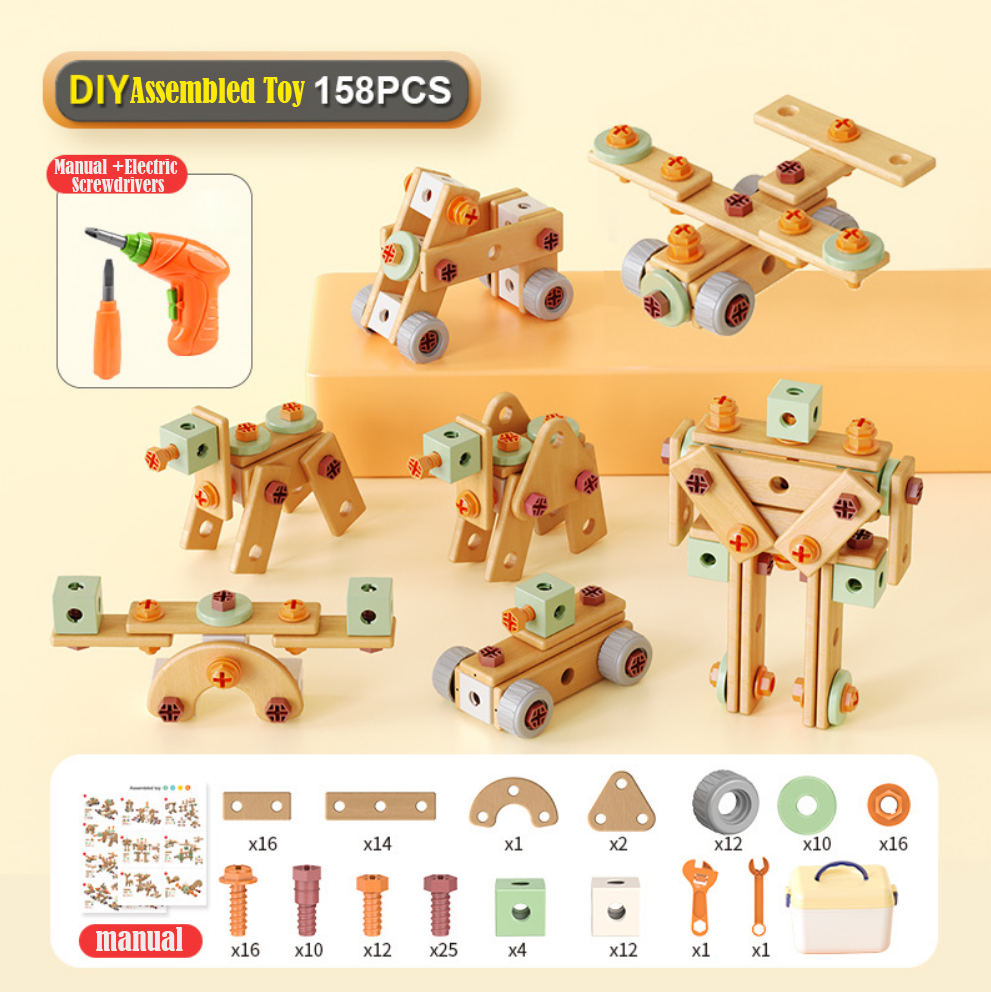 【NEW】158PCS/120PCS Kids Tool Toys Set with Box DIY Assembly Pretend ...