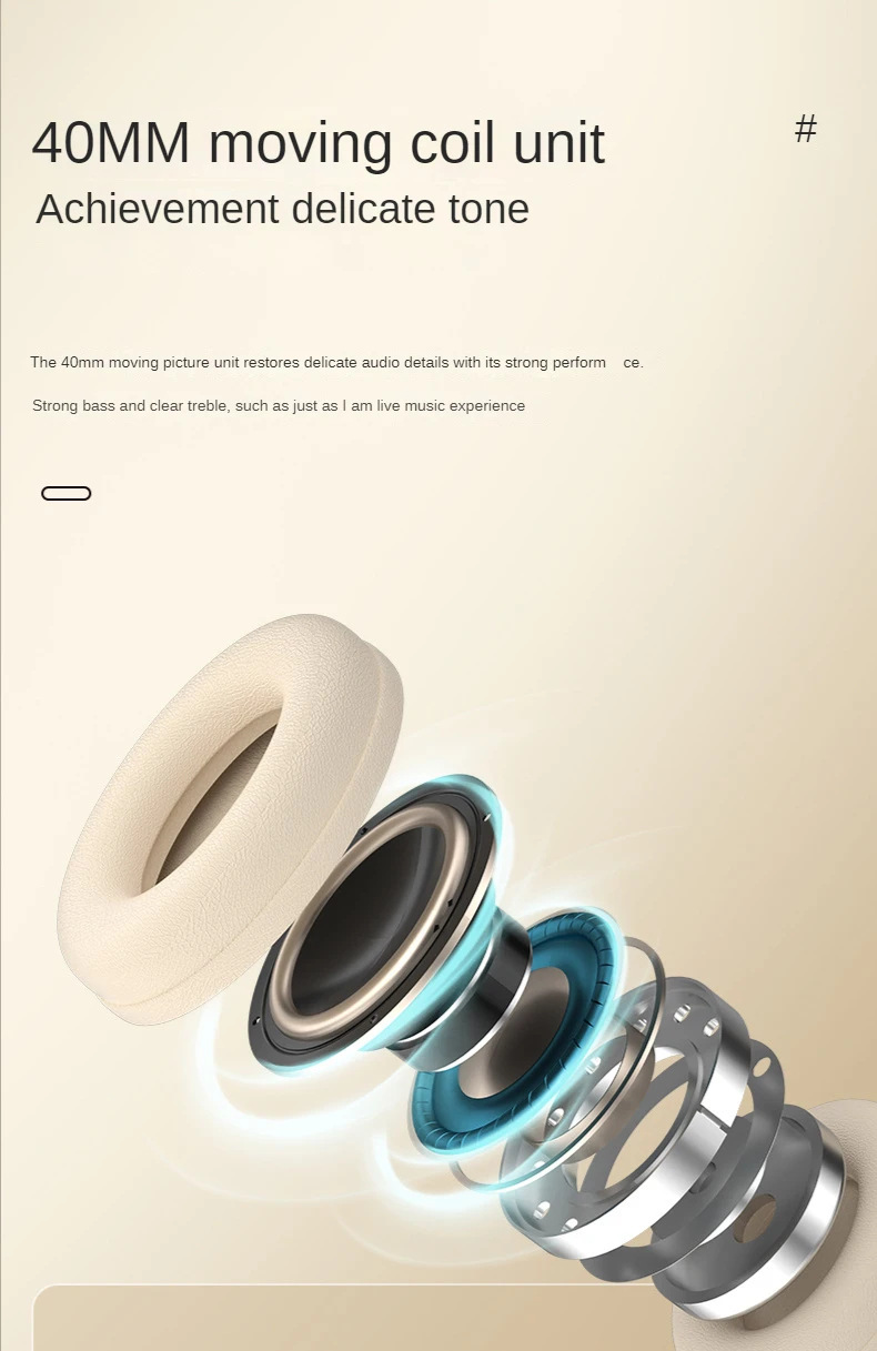 Bluetooth Over-Ear Headphones, Stylish Fully Enclosed Foldable Gaming ...