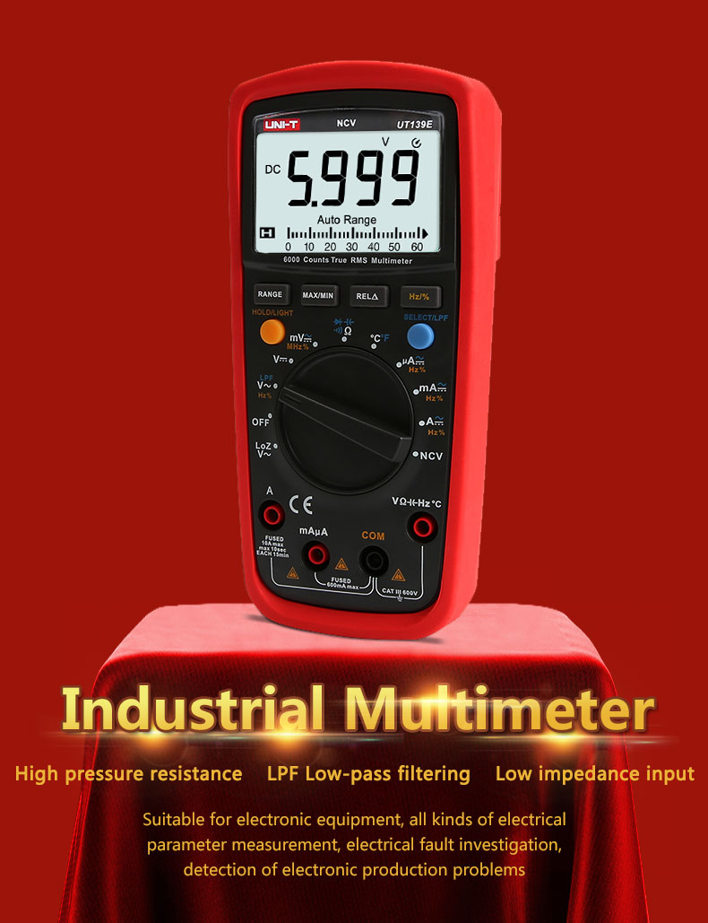 UNI-T UT139A UT139B UT139C UT139E True RMS Digital Multimeter Auto Range AC DC Voltmeter Ammeter ...