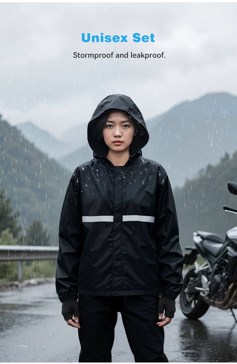 SOLOEVER Raincoat, two-piece raincoat, rain and water-resistant, with a ...