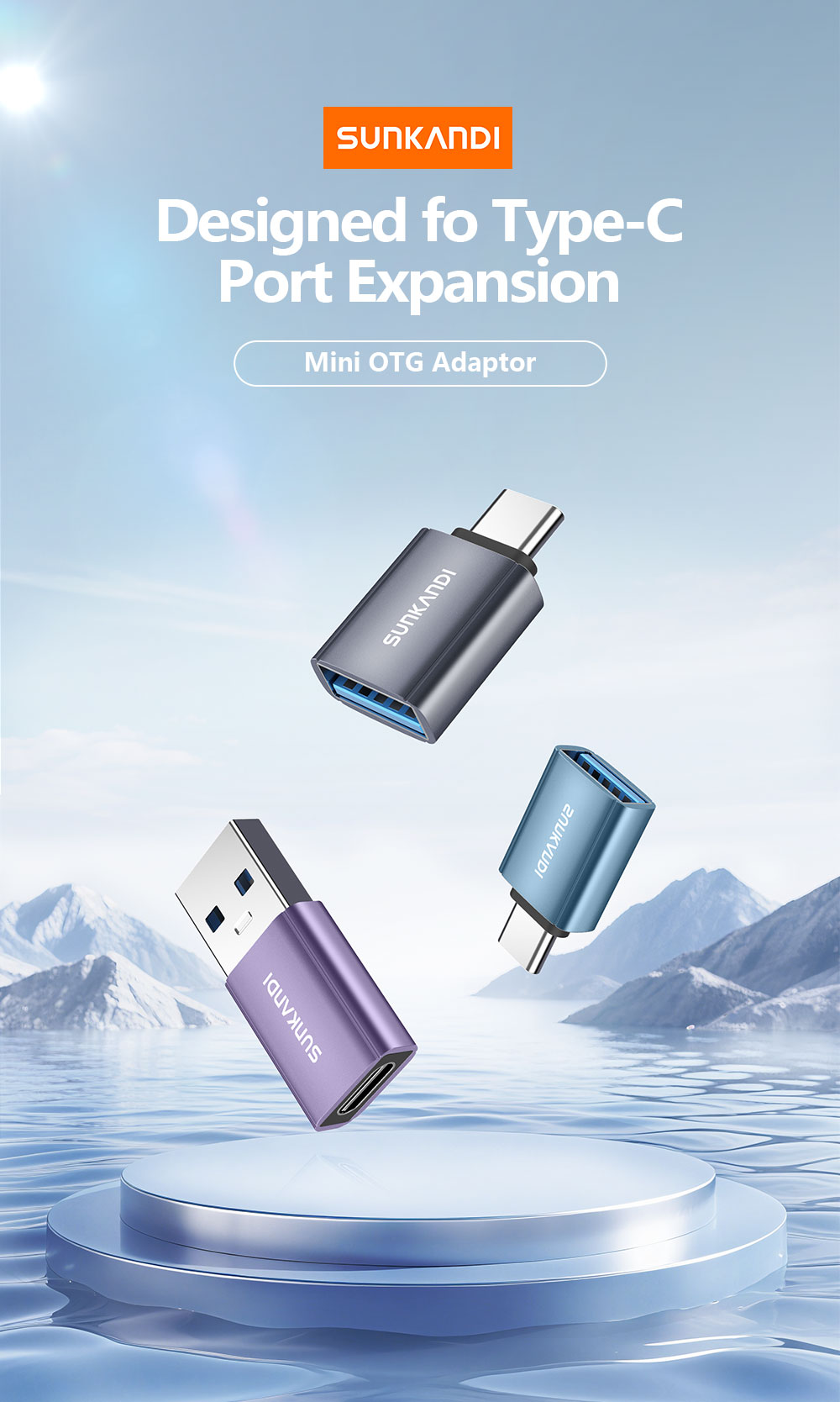 Sunkandi 3.1 USB to Type-C OTG Adapter USB USB-C Male to Micro USB Type ...