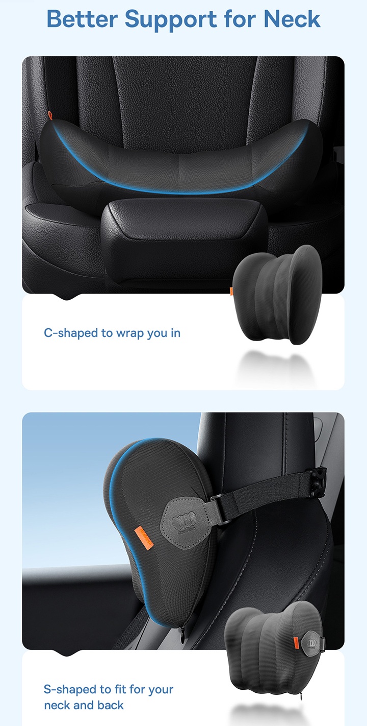 Baseus ComfortRide Series Car Cooling Headrest Pillow Lumbar Pillow ...