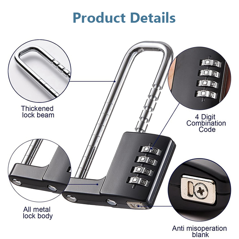 KIPRUN Combination Padlock, 4 Digit Security Password Lock, Adjustable ...