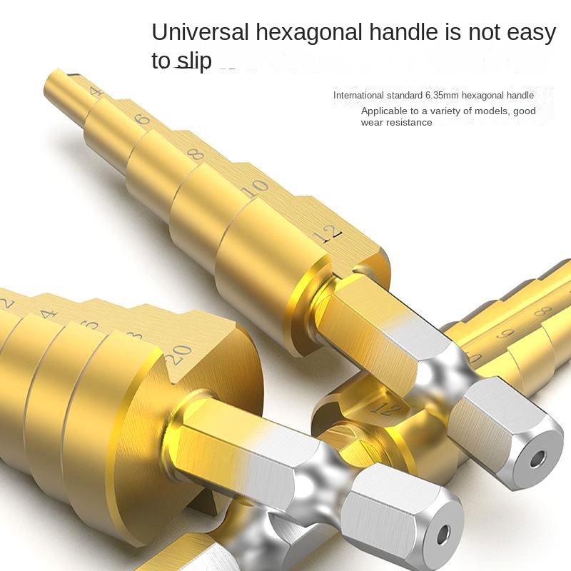 Baota Titanium Plated Drill Bit Hex Shank Bearing Steel Hole Expanding ...
