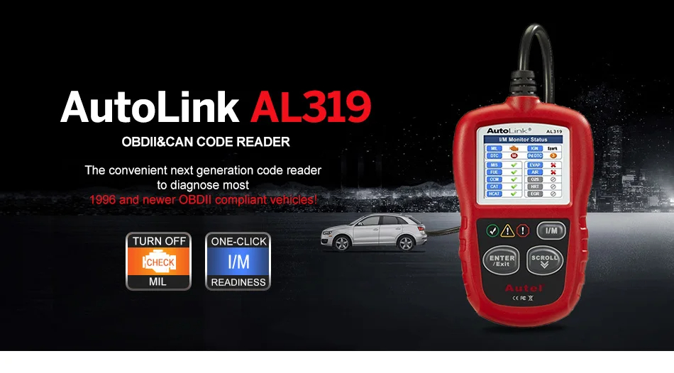 2025 Autel AL319 OBD2 Code Reader Diagnostic Scan Tool One-click I/M ...