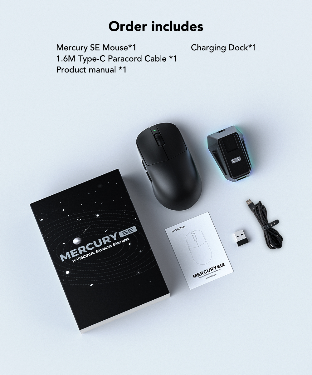 KYSONA Mercury Ultra 41g Super-light Weight Gaming Mouse Wireless Dual ...