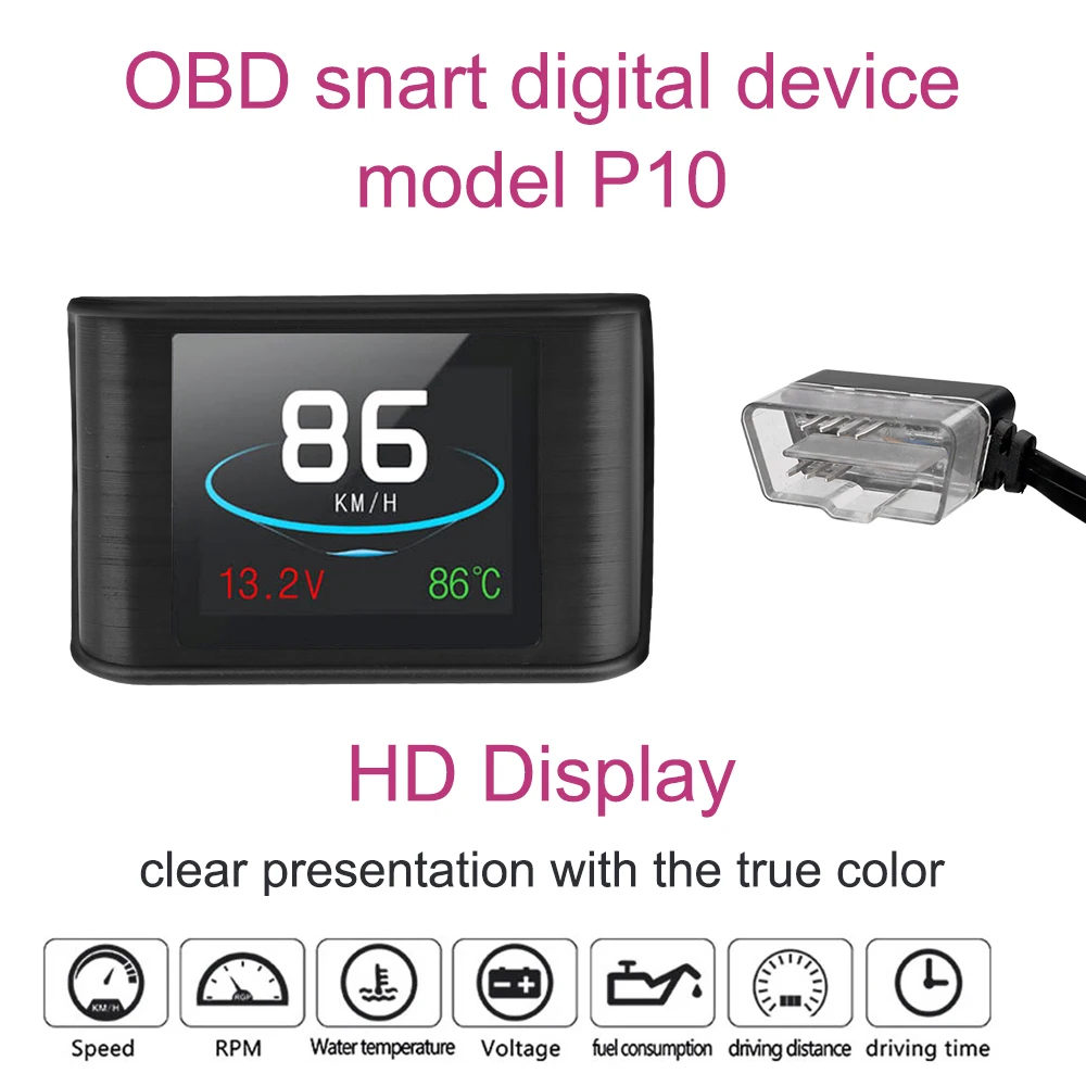 【MY Stock】Ancel P10 Car HUD Display OBD2 Head-up OBD2 Digital Auto ...