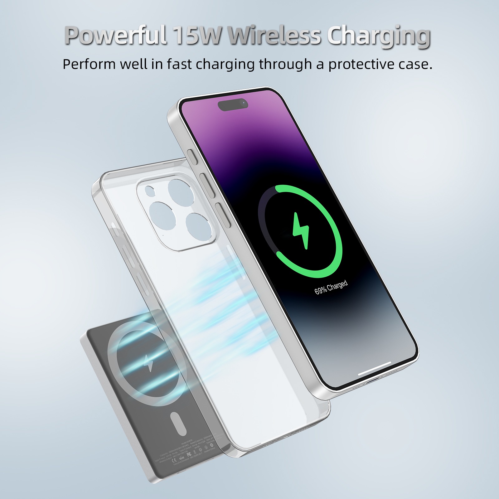GOOJODOQ 10000mAh Power Bank 20W Magnetic Fast Charging Wireless ...
