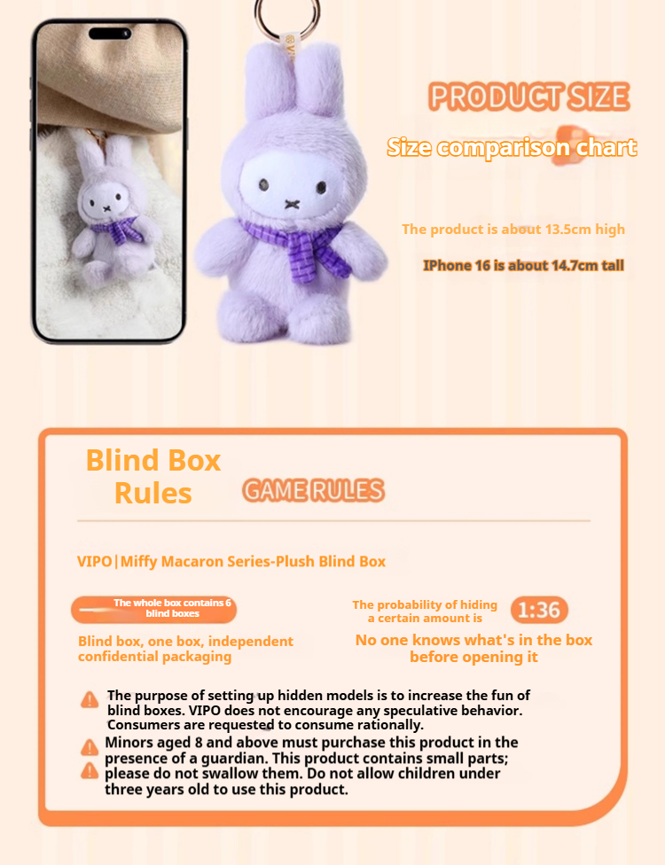 TOPTOY MINISO Miffy Macaron sitting postureSeries Miffy Rabbit Plush ...