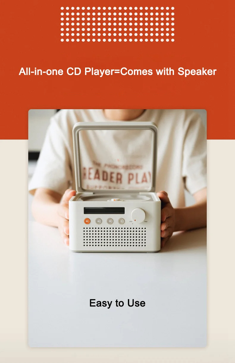 Syitren All-in-One CD Player Two-way Bluetooth Stereo HIFI Fever Retro ...