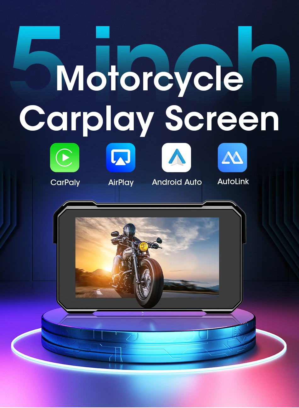 EKLEVA Motorcycle Display Screen Carplay Moto Navigation Portable ...
