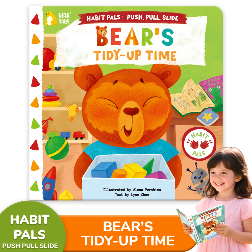 BEAR TALE Hippo Brushing Teeth Push And Pull Children's Habit Pals Kids ...