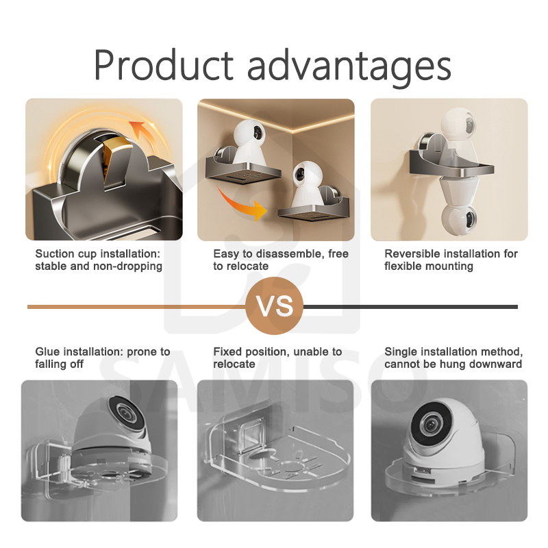 🇲🇾 MY Stock Suction Cup Home CCTV Camera Wall Mount - No-Drill Free ...