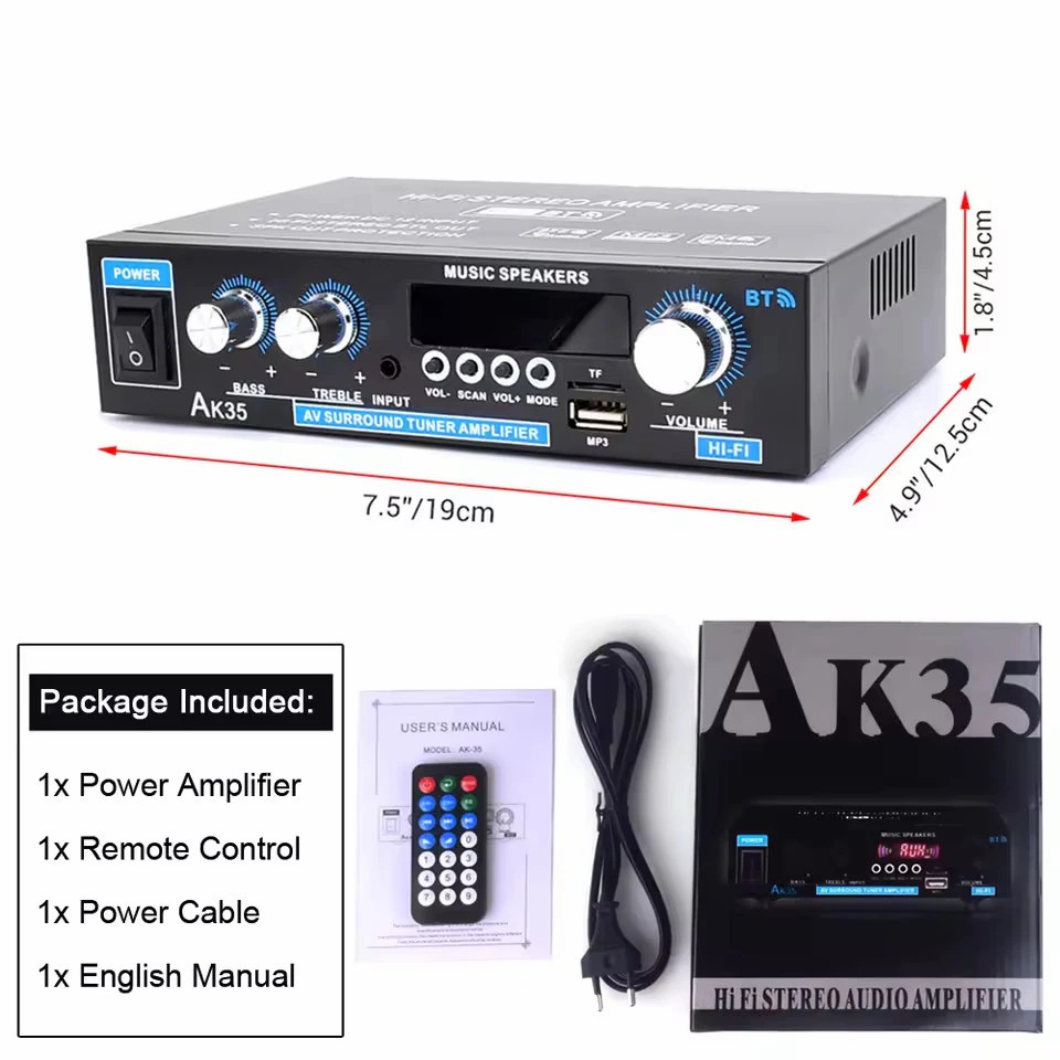 Home Music Speakers AK35 800W Bluetooth Digital Amplifiers Audio,110 ...