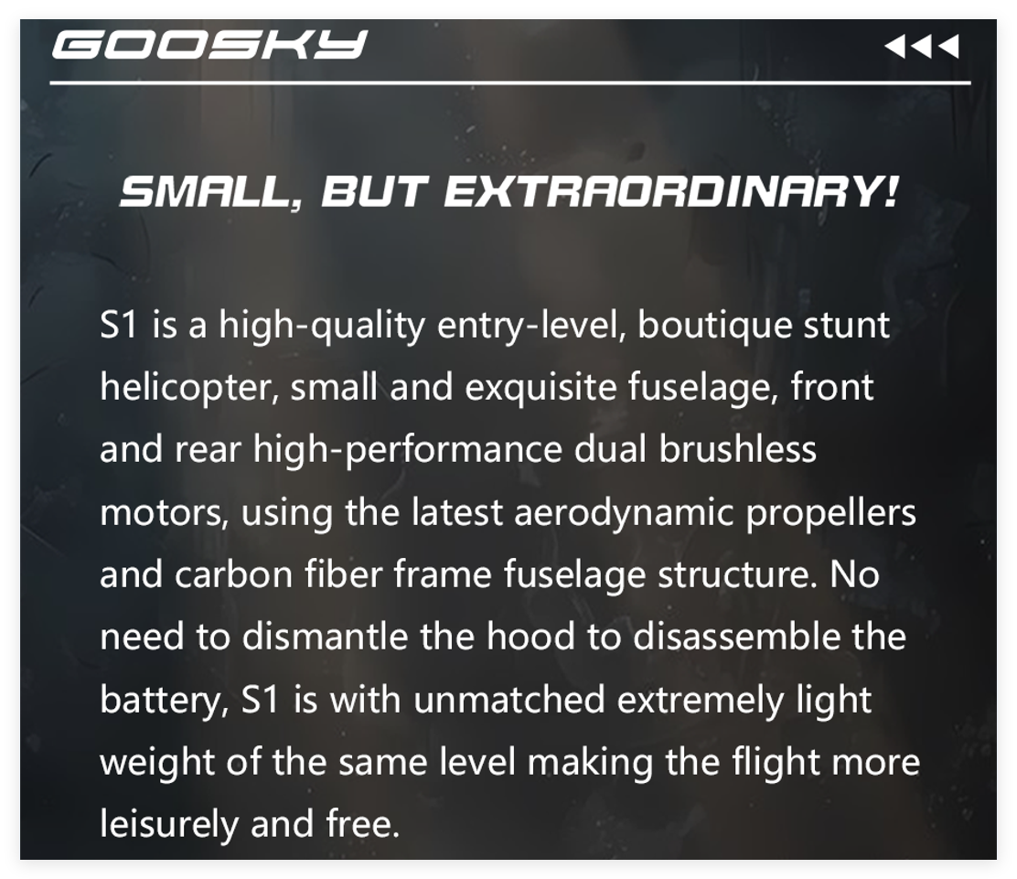 2025 New Goosky S1 6CH 3D Legend RC Helicopter S1L Dual Brushless ...