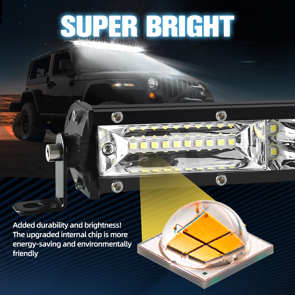 7inch/14inch/20inch LED Light Bar Strobe Beam 360W for 4x4 Truck ATV Car Off Road 12V 24V ...